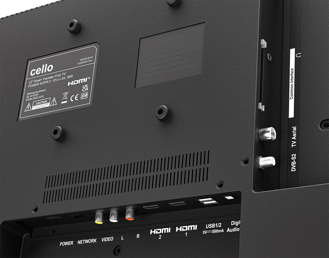 22″ C2224WS-TRAV Smart 12-Volt Full HD TV with Perfect Pitch Sound – Cello Electronics (UK) Ltd