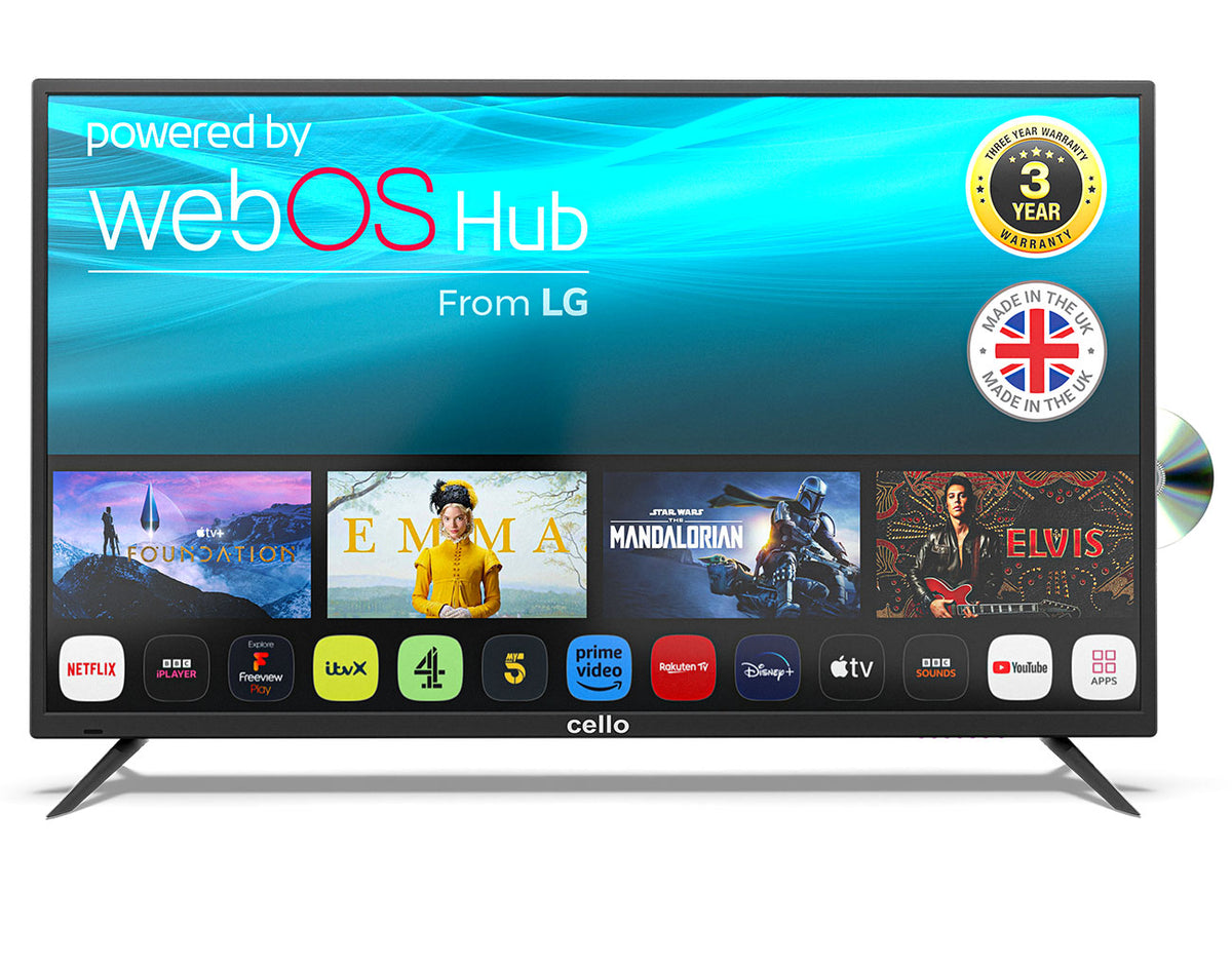 50″ Smart WebOS TV with integrated DVD Player & Freeview Play – Cello ...