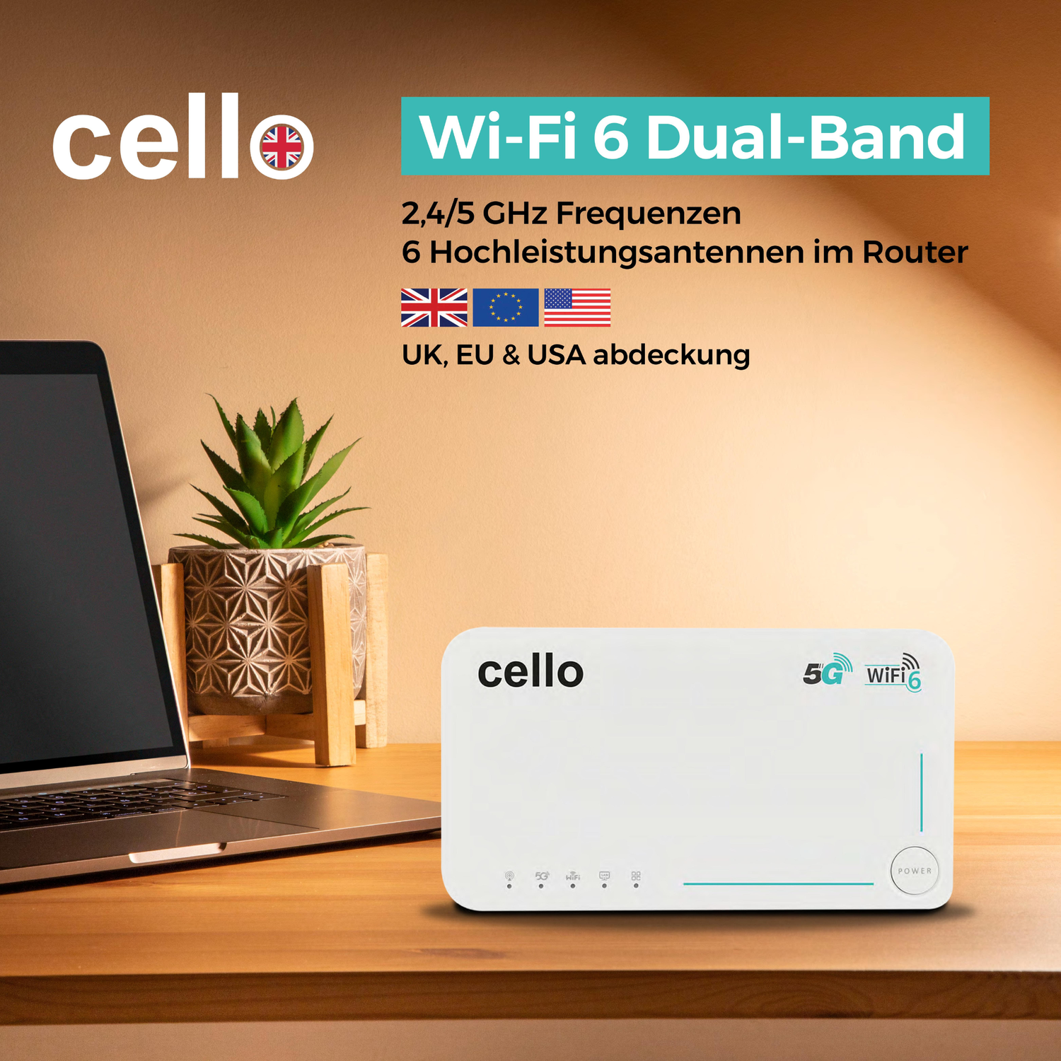 5G LTE Mobiler WLAN-Reiserouter 3600 Mbit Cat20, Betrieb mit eSIM und ...