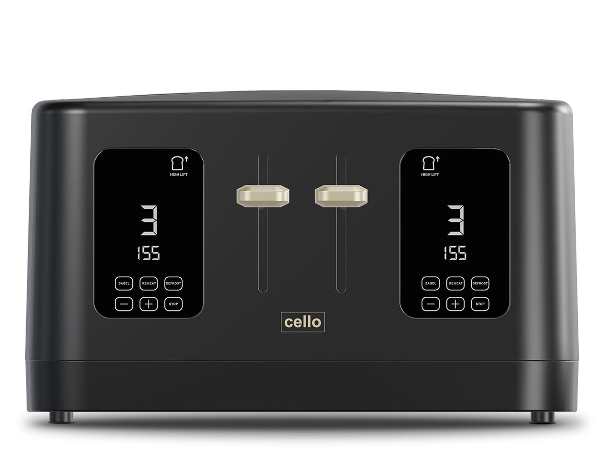 Digital 4 Slice Toaster with Touch Control and Timer (Black) – Cello ...